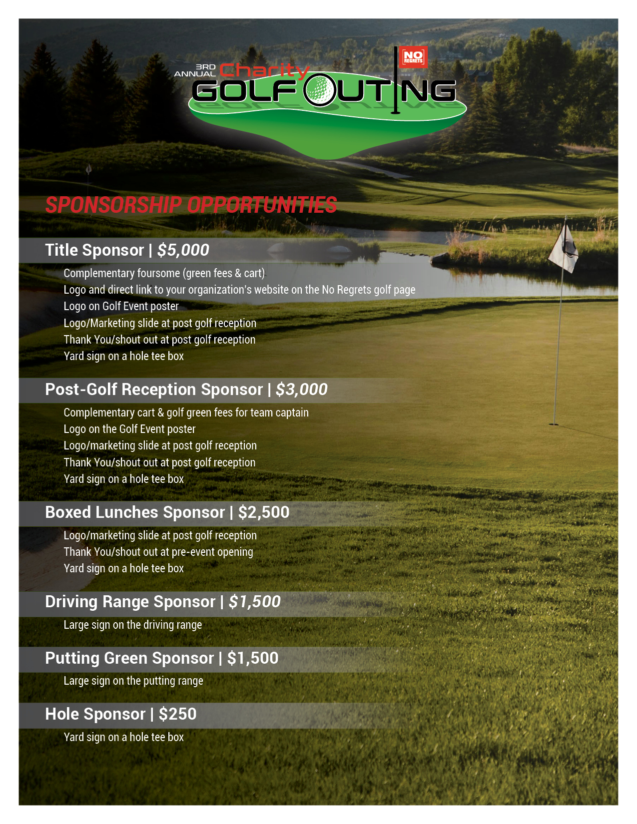 Golf Outing - No Regrets Men